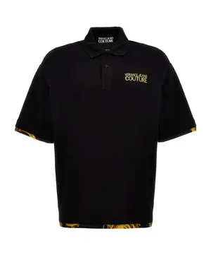 Versace Logo-embroidered Short-sleeved Polo Shirt