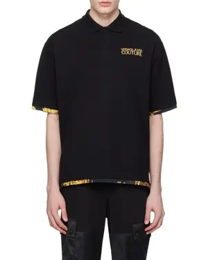 Versace Logo-embroidered Short-sleeved Polo Shirt