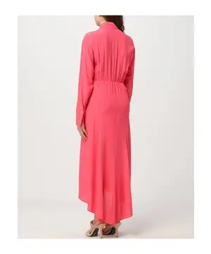 Patrizia Pepe Button Up Asymmetric Maxi Dress - Orange