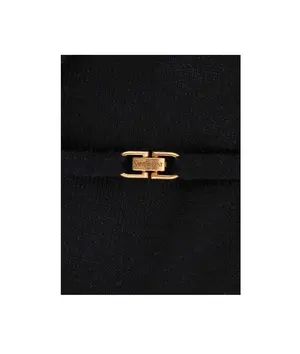 Saint Laurent V-neck Long-sleeved Top With Logo Buckle