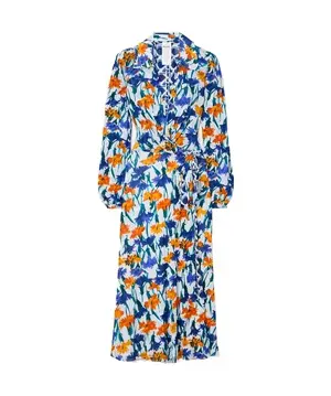 DIANE VON FURSTENBERG Diane Von Furstenberg Floral Print V-Neck Wrap Dress