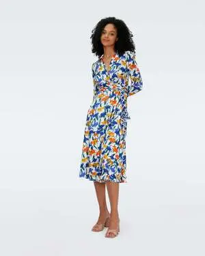 Diane Von Furstenberg Floral Print V-neck Wrap Dress