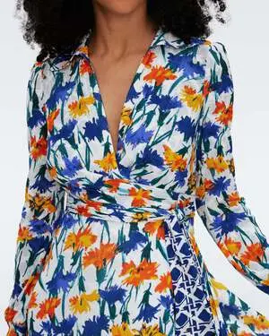 Diane Von Furstenberg Floral Print V-neck Wrap Dress