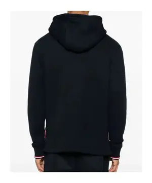 Thom Browne Rwb-stripe Drawstring Hoodie - Navy Blue
