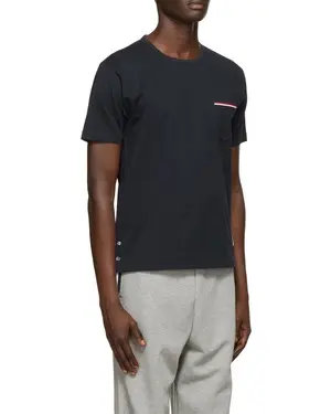 Thom Browne Jersey Pocket T-shirt - Navy Blue
