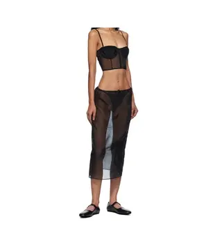 Cecilie Bahnsen Sweetheart Neckline Ruched Cropped Top