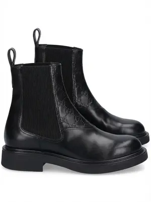 Gucci Gg Embossed Ankle Boots
