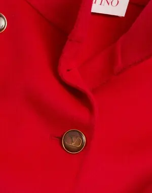 Valentino Garavani Double-breasted High Neck Coat With Vlogo Buttons - Paris