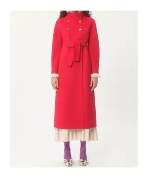 Valentino Garavani Double-breasted High Neck Coat With Vlogo Buttons - Paris