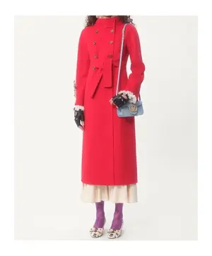 Valentino Garavani Double-breasted High Neck Coat With Vlogo Buttons - Paris