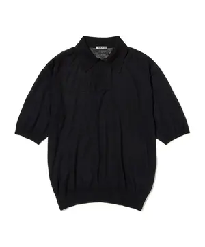 Auralee Mélange Wool-blend Polo Shirt