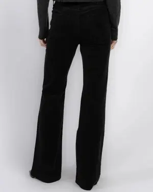 NILI LOTAN Flared Corduroy Trousers - Black