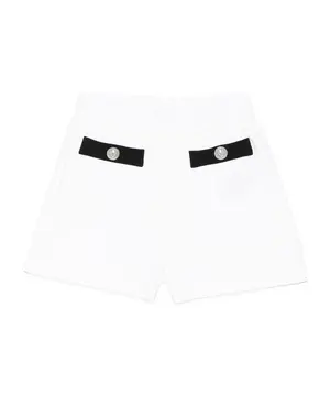 Balmain Elasticated Waist Faux Pocket Shorts - White