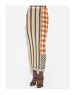 JEAN PAUL GAULTIER Patchwork Printed Maxi Skirt