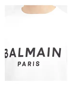 Balmain Logo Printed Crewneck Sweatshirt - White