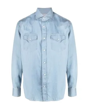 Brunello Cucinelli Long-sleeved Denim Shirt
