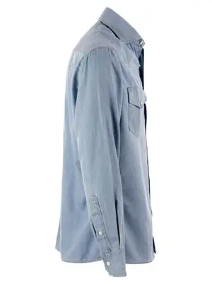 Brunello Cucinelli Long-sleeved Denim Shirt