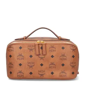 Mcm Visetos Ottomar Toiletry Bag - Brown