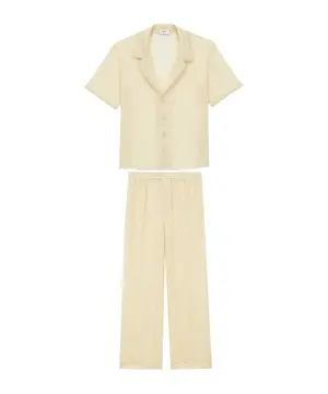 Saint Laurent Two-piece Short-sleeved Pajama Set - Nude