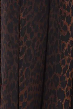 Balenciaga Leopard Printed Midi Skirt - Black