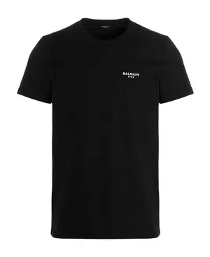 Balmain Flocked Logo Crewneck T-shirt