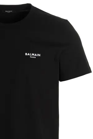 Balmain Flocked Logo Crewneck T-shirt