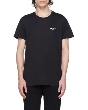 Balmain Flocked Logo Crewneck T-shirt
