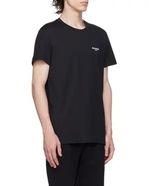 Balmain Flocked Logo Crewneck T-shirt