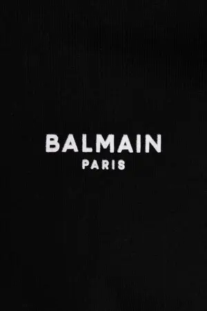 Balmain Flocked Logo Crewneck T-shirt