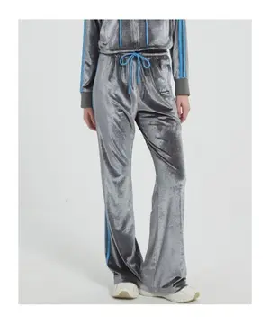 Marissa Chiara Velvet Track Pants With Drawstring Waist