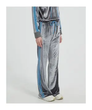 Marissa Chiara Velvet Track Pants With Drawstring Waist