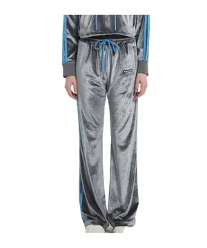 Marissa Chiara Velvet Track Pants With Drawstring Waist