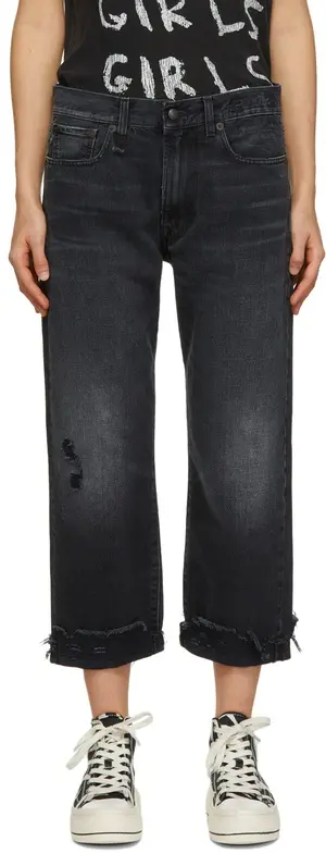 R13 Jeans With Belt Loops - Jake Black