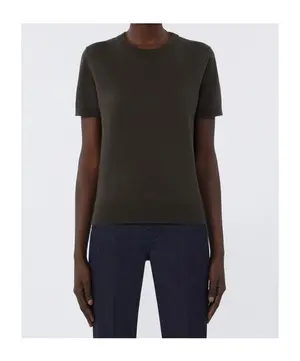 Max Mara Crewneck Knitted Top - Dark Green