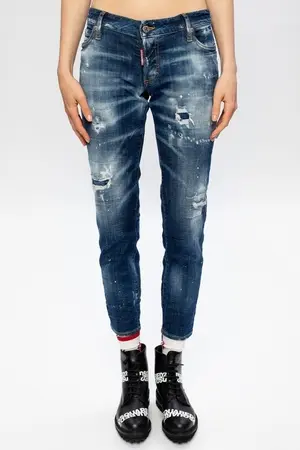 Dsquared2 Jennifer Cropped Jeans With Ripped Detailing