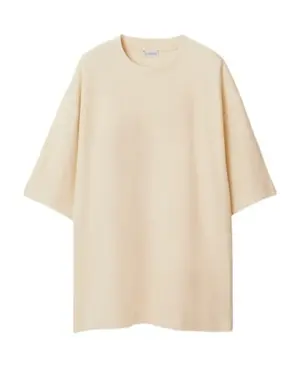 Burberry Logo Jacquard Towelling-finish Crewneck T-shirt - Nude