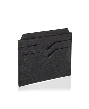 VALEXTRA V-shaped Lacquered Edge Cardholder - Black