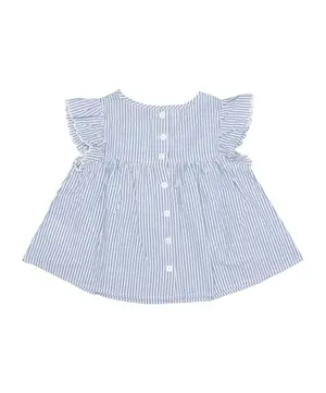 Polo Ralph Lauren Striped Cotton Blouse With Ruffle Detail