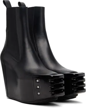 Rick Owens Temple Grilled Wedge Beatle Chelsea Boots
