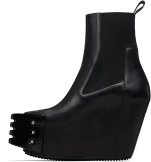 Rick Owens Temple Grilled Wedge Beatle Chelsea Boots