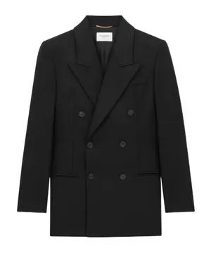 SAINT LAURENT Saint Laurent Cassandre Double-Breasted Cashmere Blazer