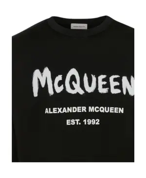 Alexander McQueen Graffiti Oversized Sweatshirt - Black