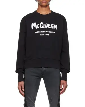 Alexander McQueen Graffiti Oversized Sweatshirt - Black