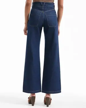 Veronica Beard Taylor High Rise Wide Leg Jeans