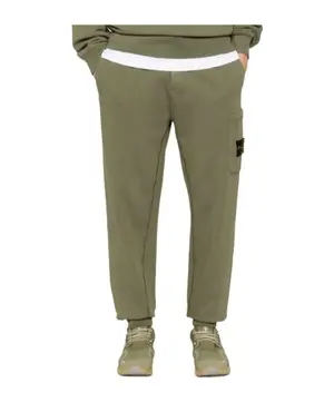 Stone Island Compass-badge Tapered Pants - Green