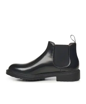 DOUCAL'S Elastic-band Round Toe Chelsea Boots - Black
