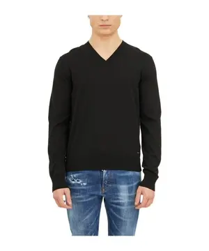 Dsquared2 V-neck Knitted Jumper With Logo Detail