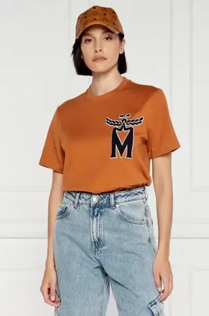 Mcm Logo Embroidered Crewneck T-shirt