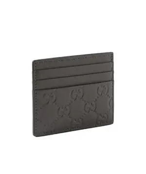 Gucci Gg Emblem Card Case - Grey