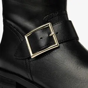 JIMMY CHOO Biker Leather Ankle Boots - Black